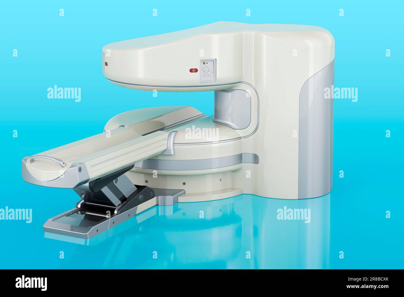 Open MRI Machine, 3D rendering on blue background Stock Photo - Alamy