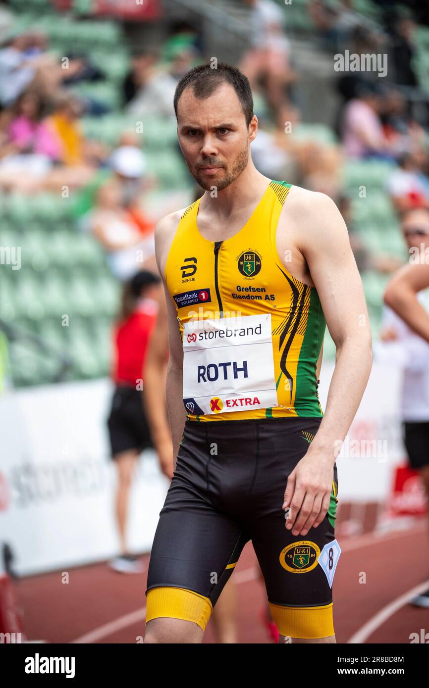 Thomas Arne Roth competing in the men’s 800m race at the Oslo Bislett ...