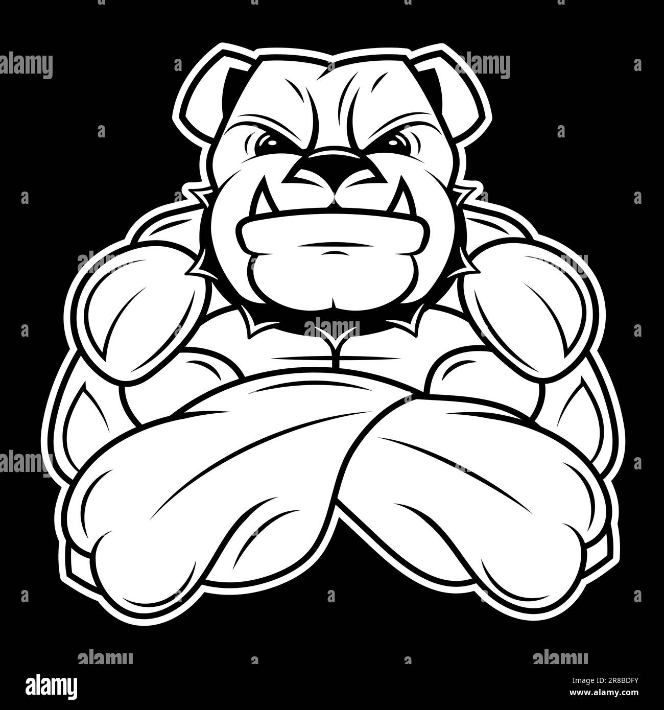 Vector illustration of a strong healthy bull with biceps Stock Vector ...