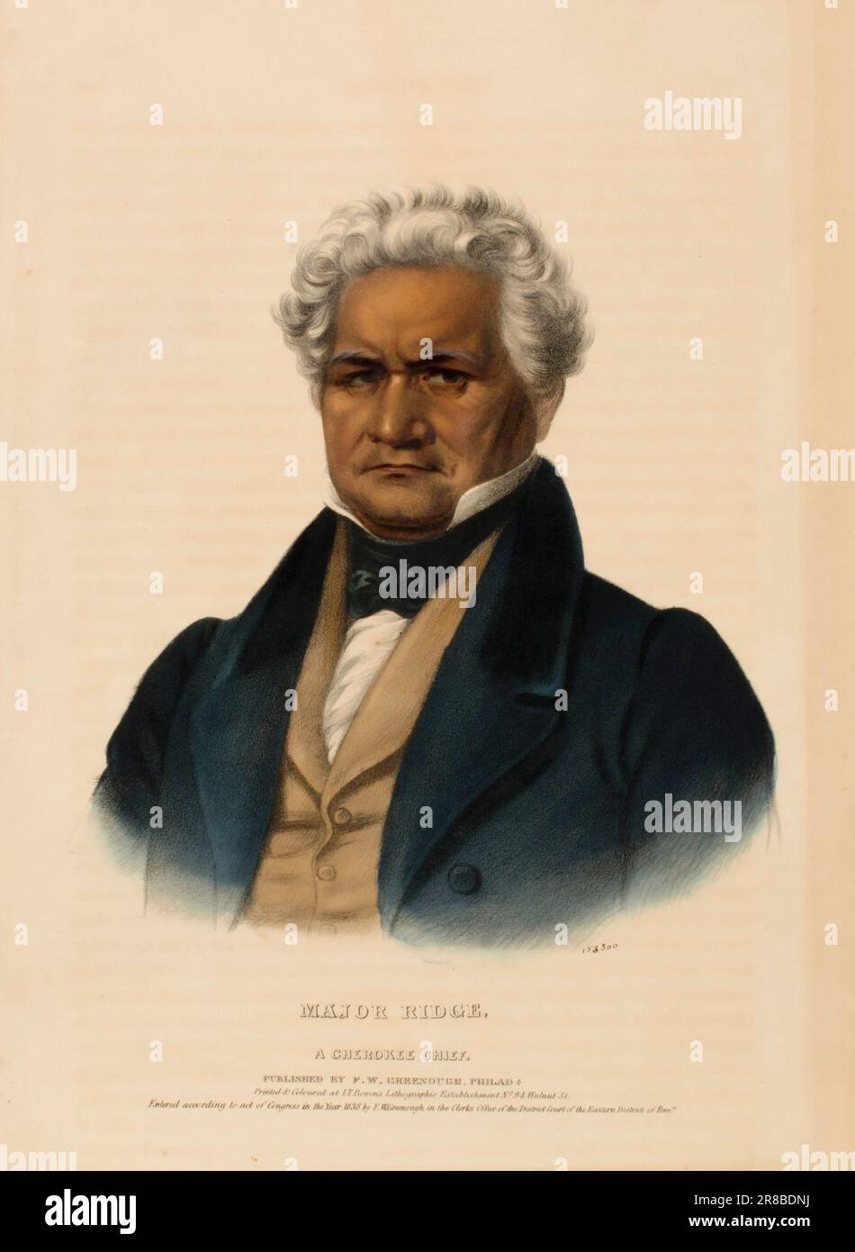 MAJOR RIDGE. A CHEROKEE CHIEF., from History of the Indian Tribes of ...