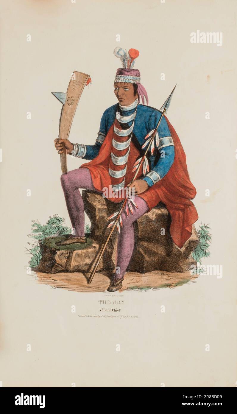 RICHARDVILLE; A Miami Chief, from The Aboriginal Portfolio 1835 by ...