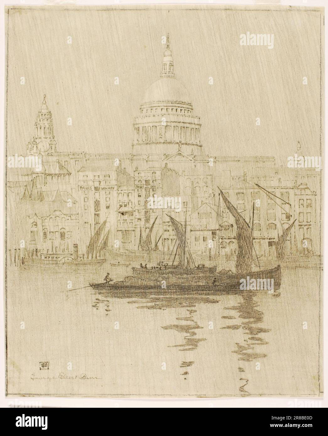 Untitled (transfer drawing for Misty Day, Paul's Wharf, London) ca ...