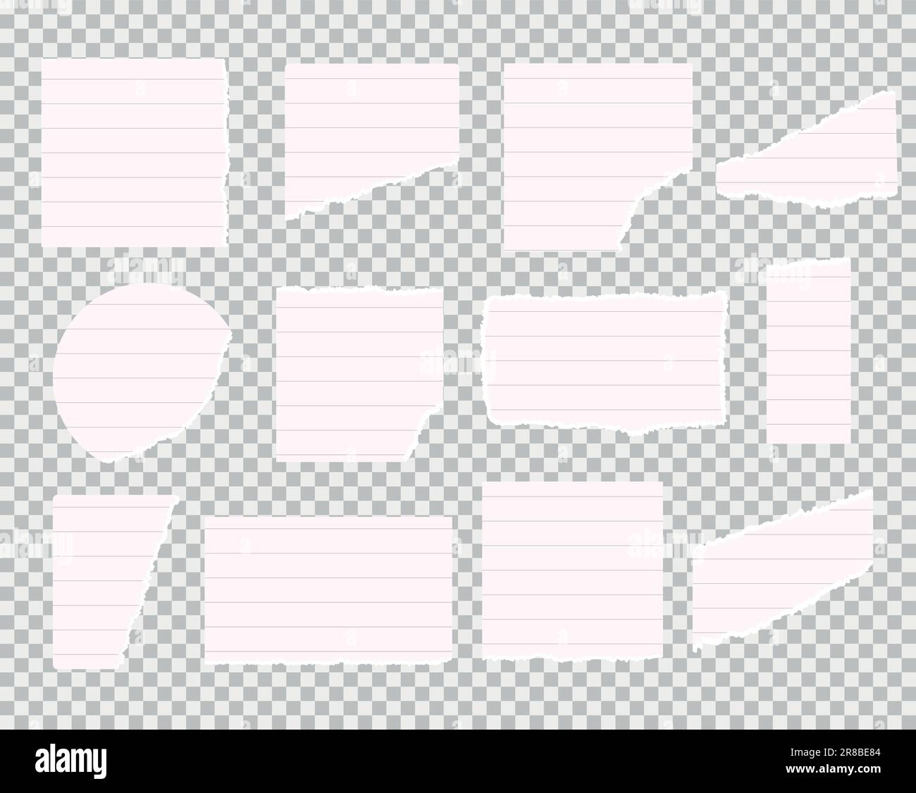 Ripped white lined, scetchbook, math note, notebook paper pieces vector ...