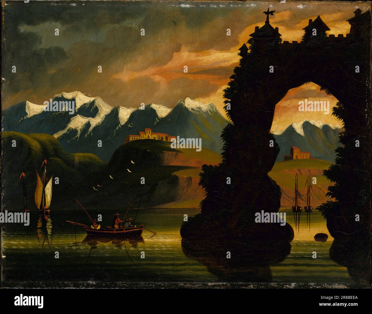 Landscape mid 19th century by Thomas Chambers, born Whitby, England ...