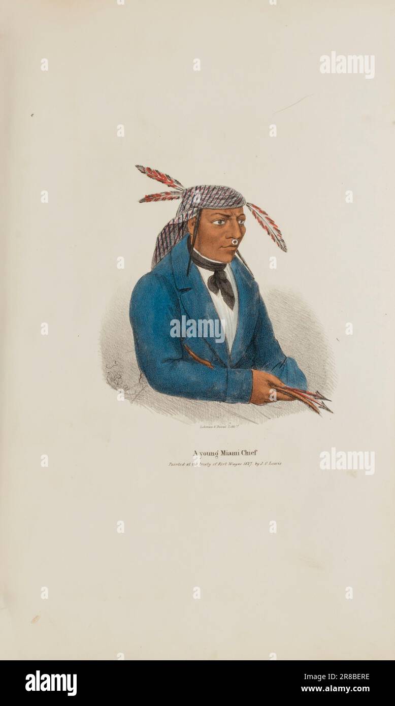 A Young Miami Chief, from The Aboriginal Portfolio 1835 by James Otto ...