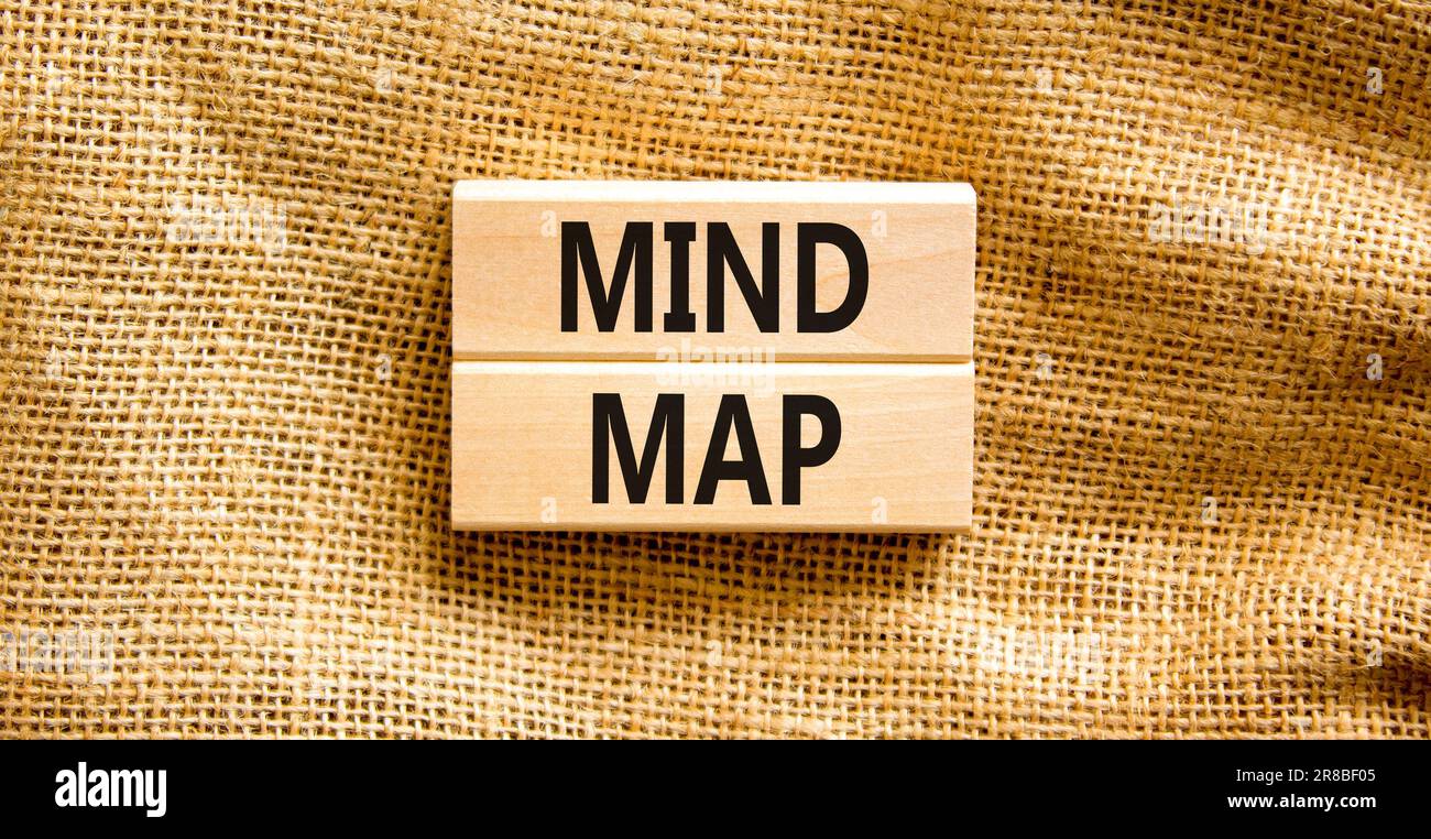 Mind map symbol. Concept words Mind map on wooden blocks on a beautiful ...
