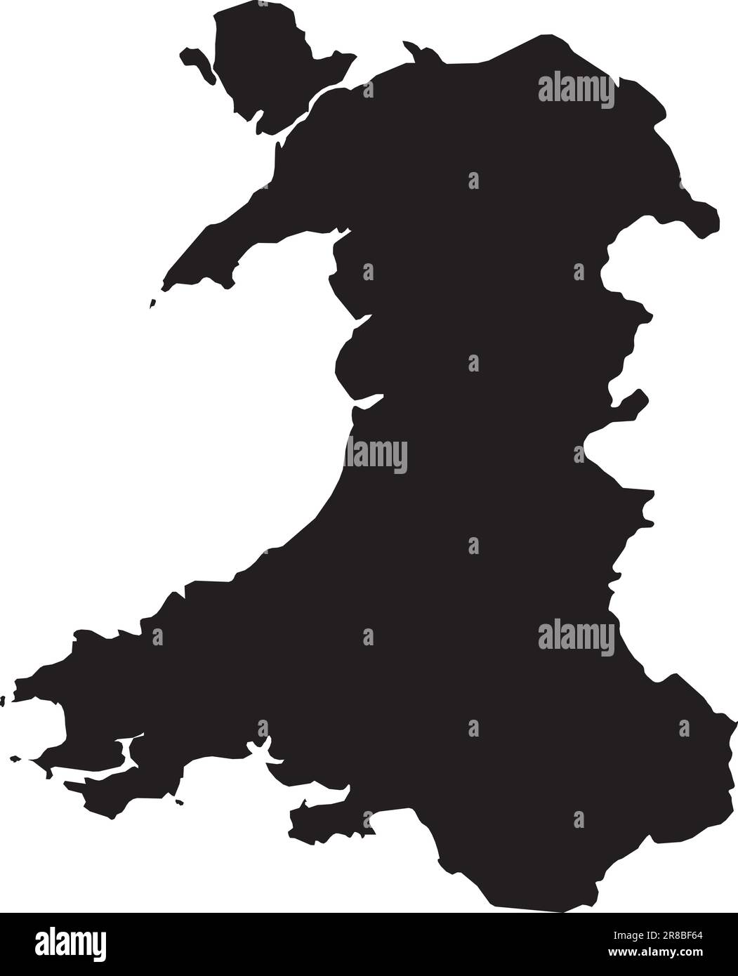 BLACK CMYK color map of WALES Stock Vector Image & Art - Alamy