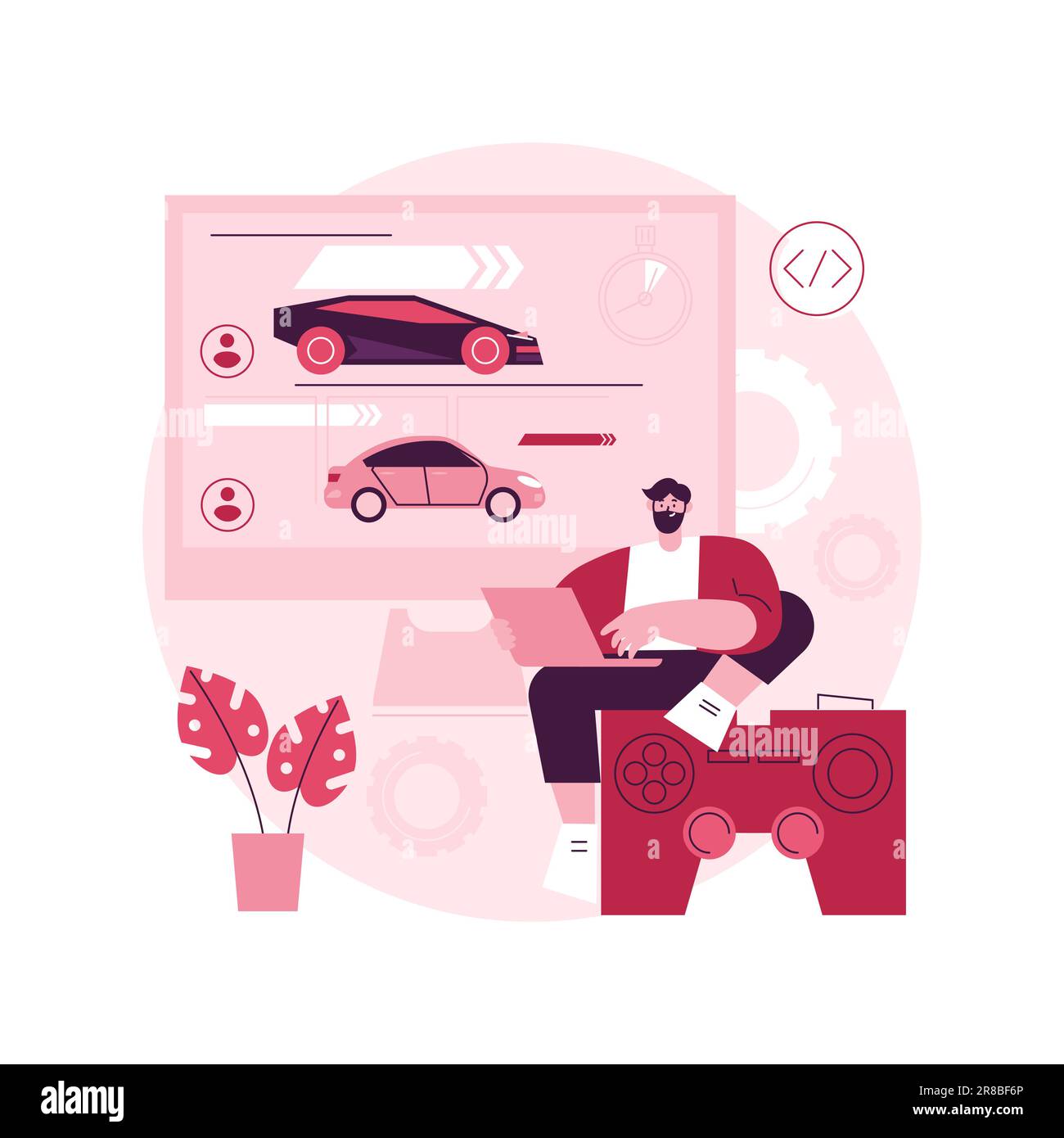 Computer games development abstract concept vector illustration. Video ...