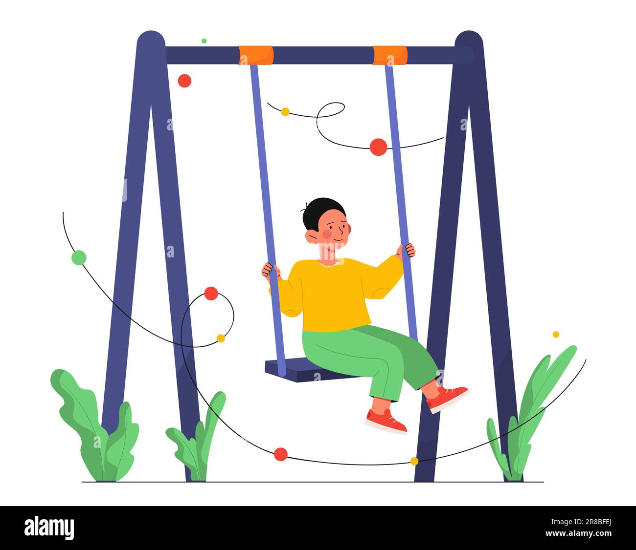 Little boy on swing vector Stock Vector Image & Art - Alamy