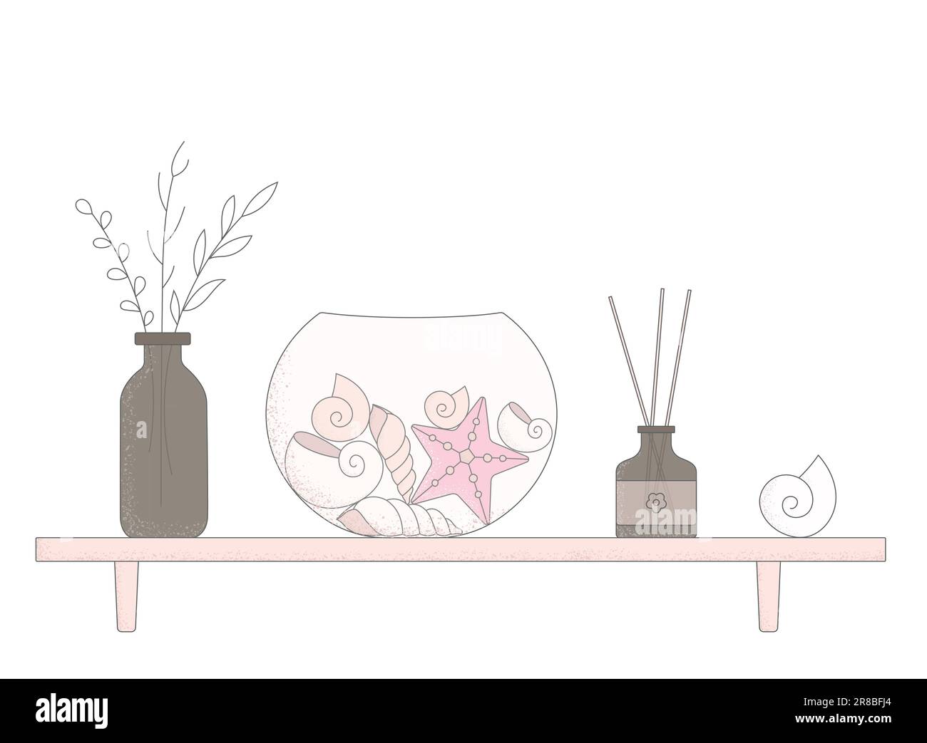 Shell on shelf Stock Vector Images - Alamy