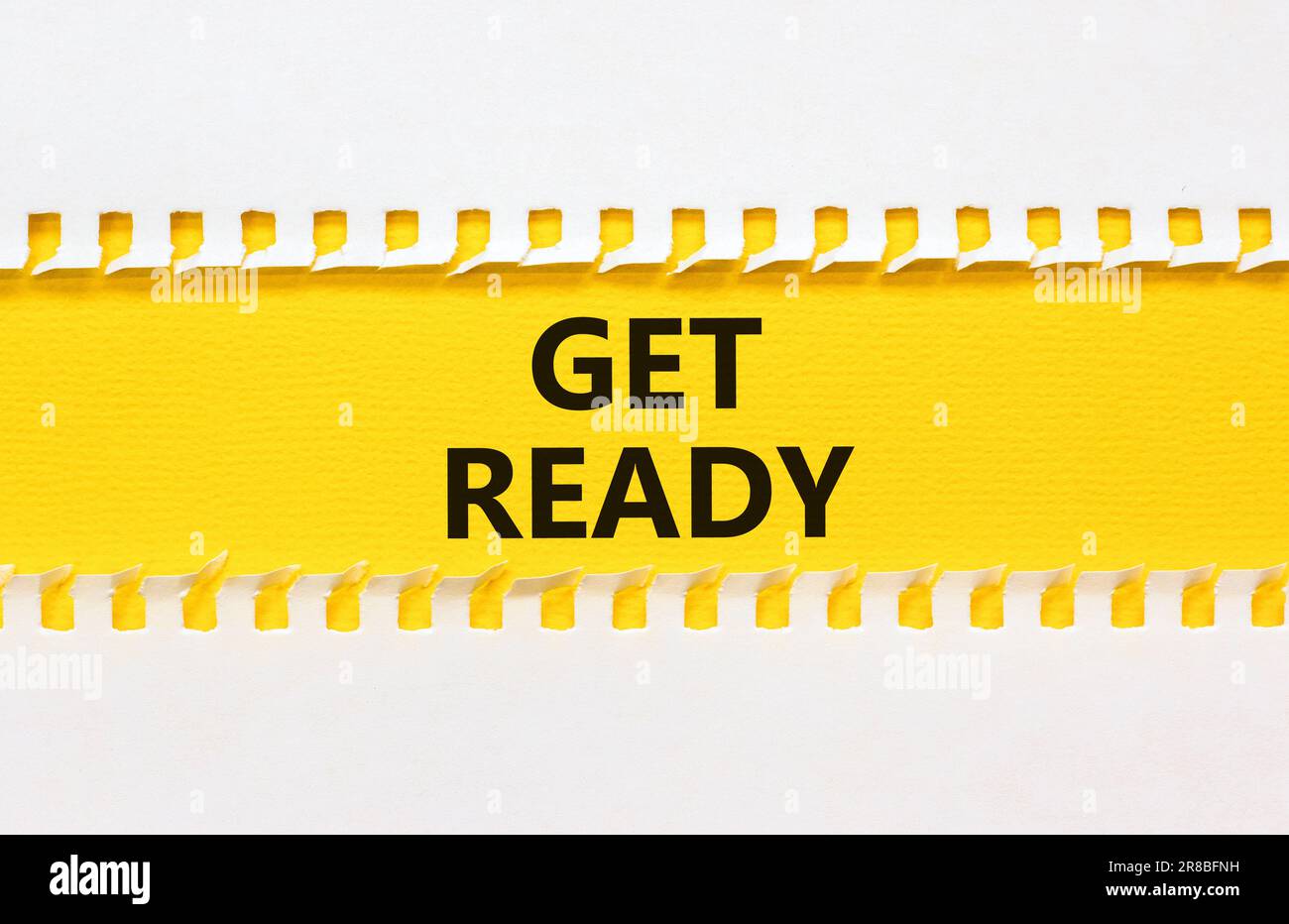 Get ready symbol. Concept words Get ready on beautiful yellow paper on ...