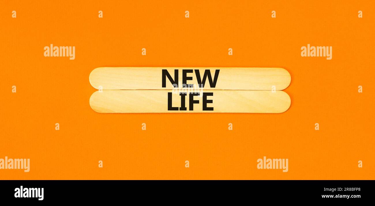 New life symbol. Concept words New life on beautiful wooden stick on a ...