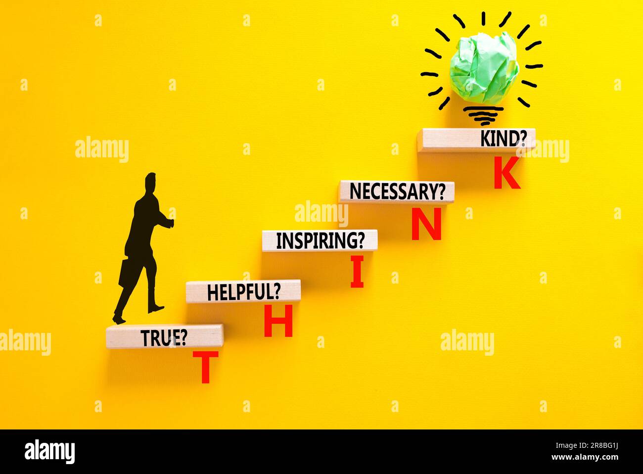 Think symbol. Concept words Think before you speak true helpful ...