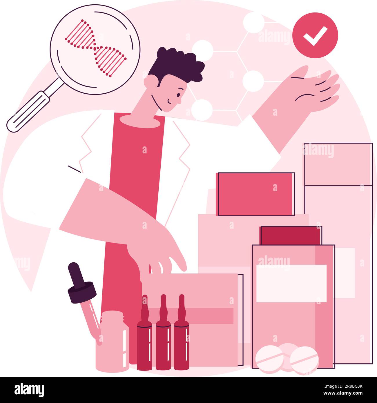 Biopharmacology products abstract concept vector illustration ...