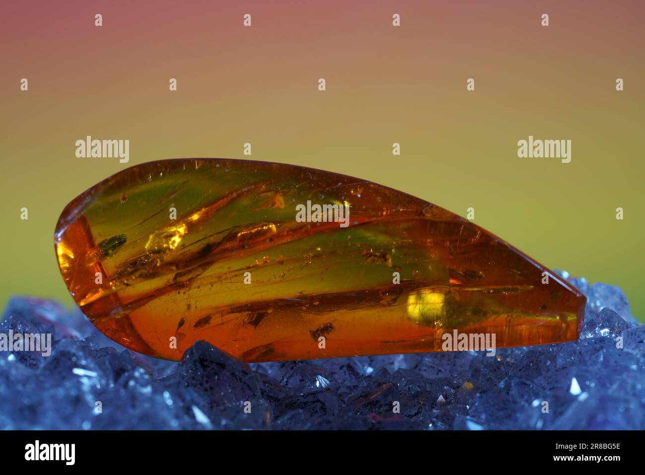 Amber is made of yellow transparent fossil resin with insect inclusions ...