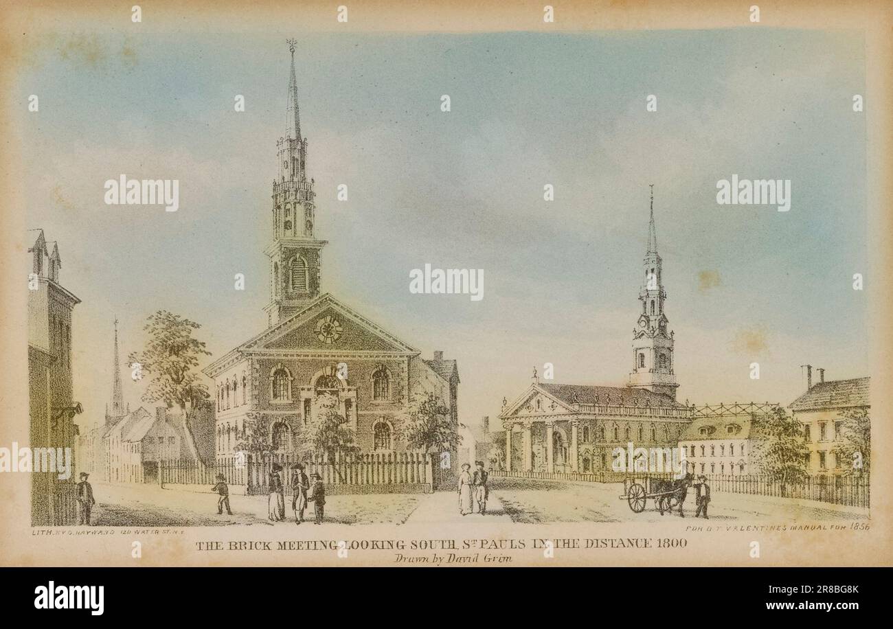 The Brick Meeting Looking South, St. Paul's in the Distance, 1800 n.d ...