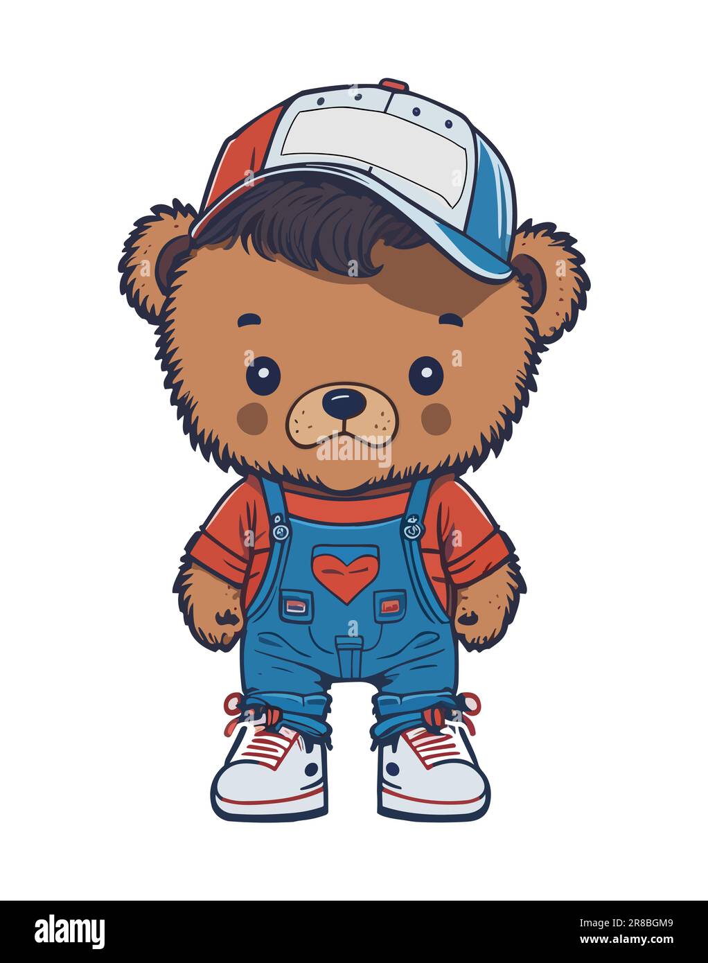 Cute Teddy bear toy cartoon isolated on white Stock Vector Image & Art ...