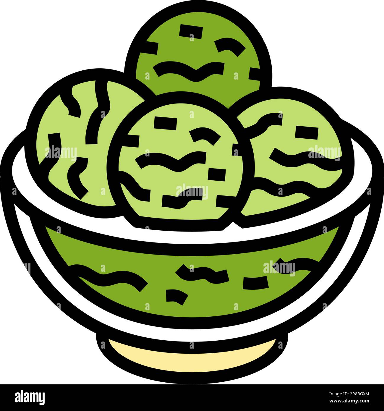 mint chocolate chip ice cream food snack color icon vector illustration ...