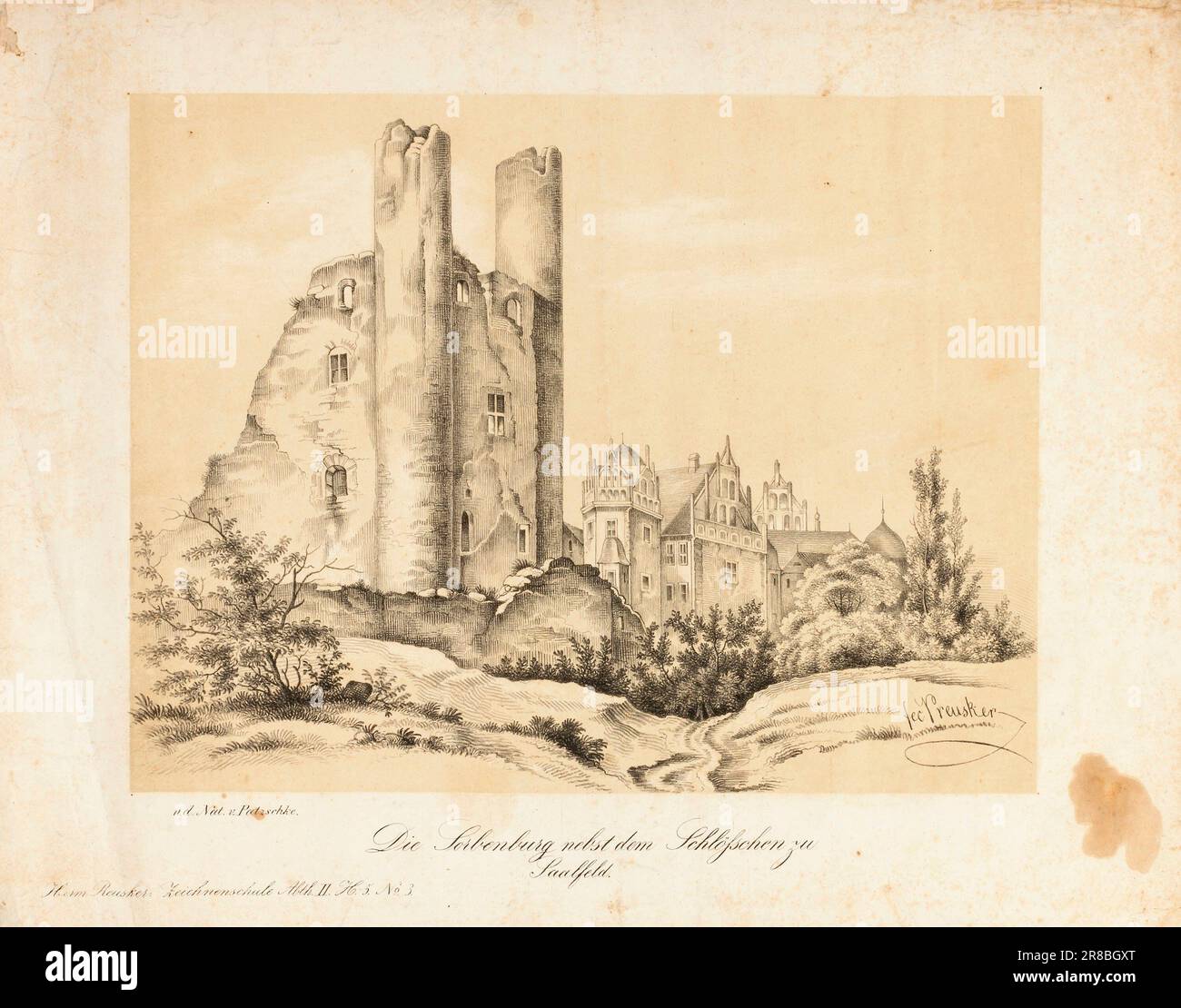 Die Sorbenburg Nebst dem Schlosschen Zu [] by Preusker, n.d Stock Photo ...