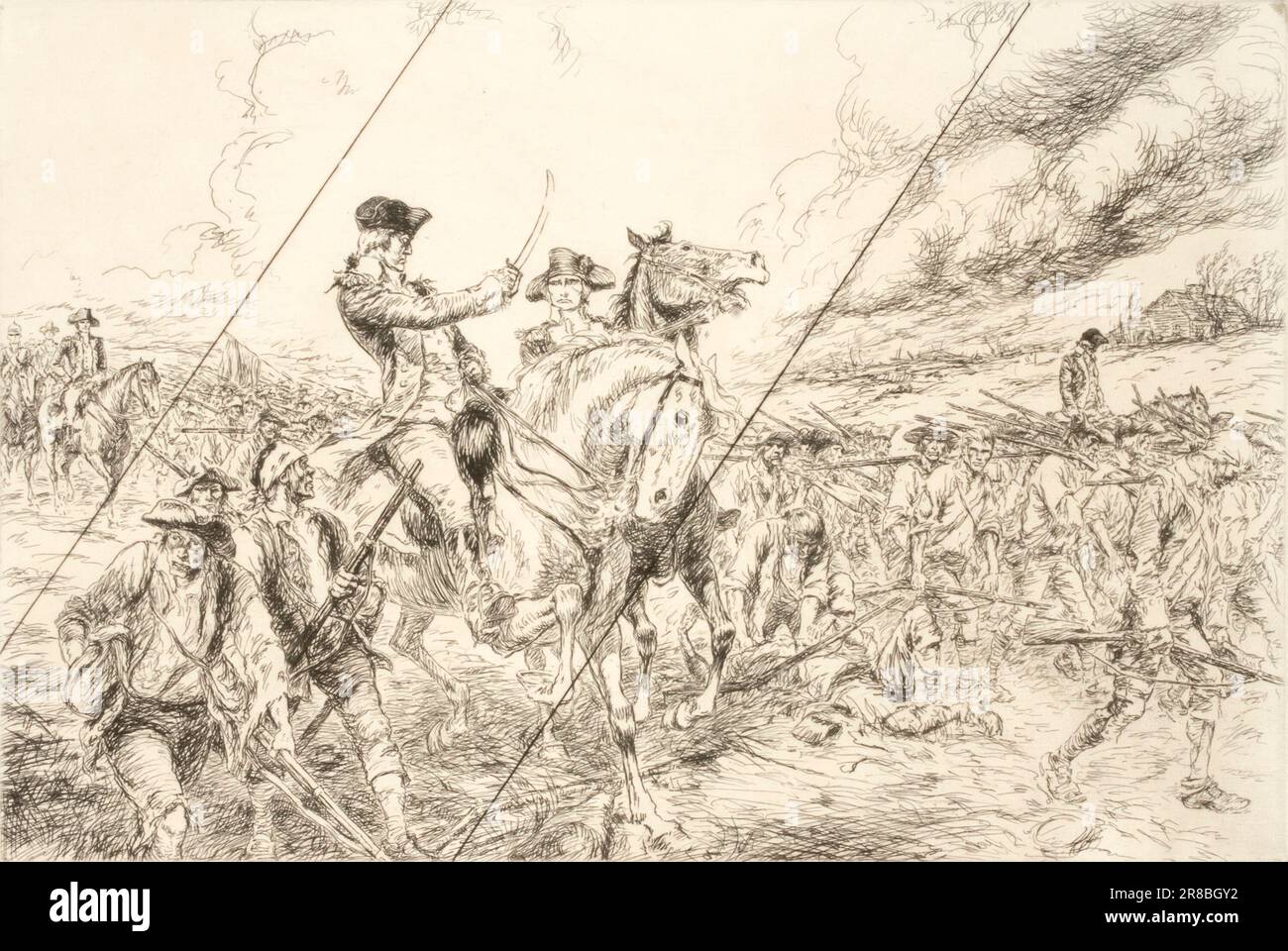 Washington and Lee at Monmouth (cancelled plate from the portfolio "The ...