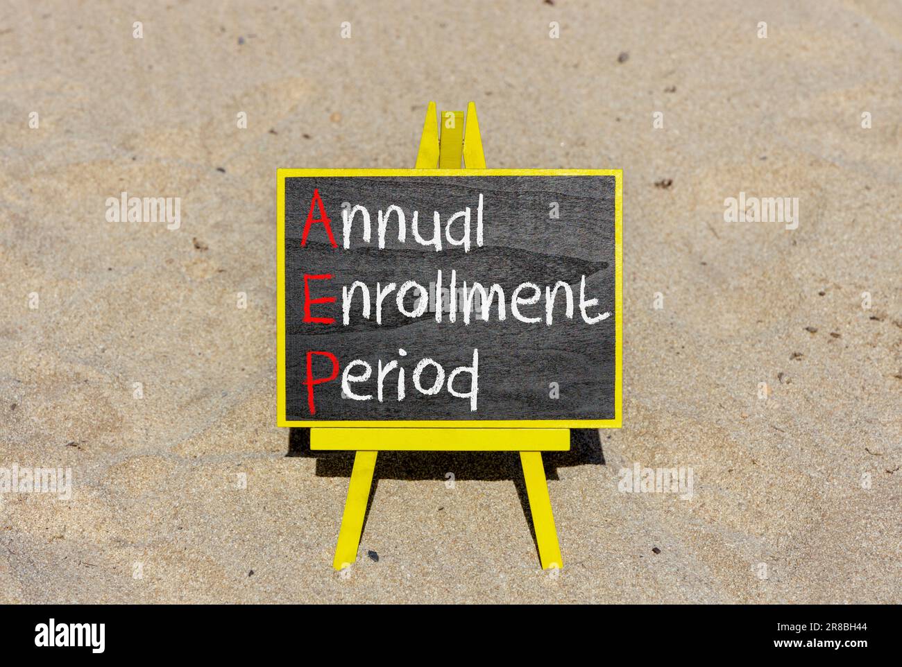 AEP symbol. Concept words AEP Annual enrollment period on beautiful ...