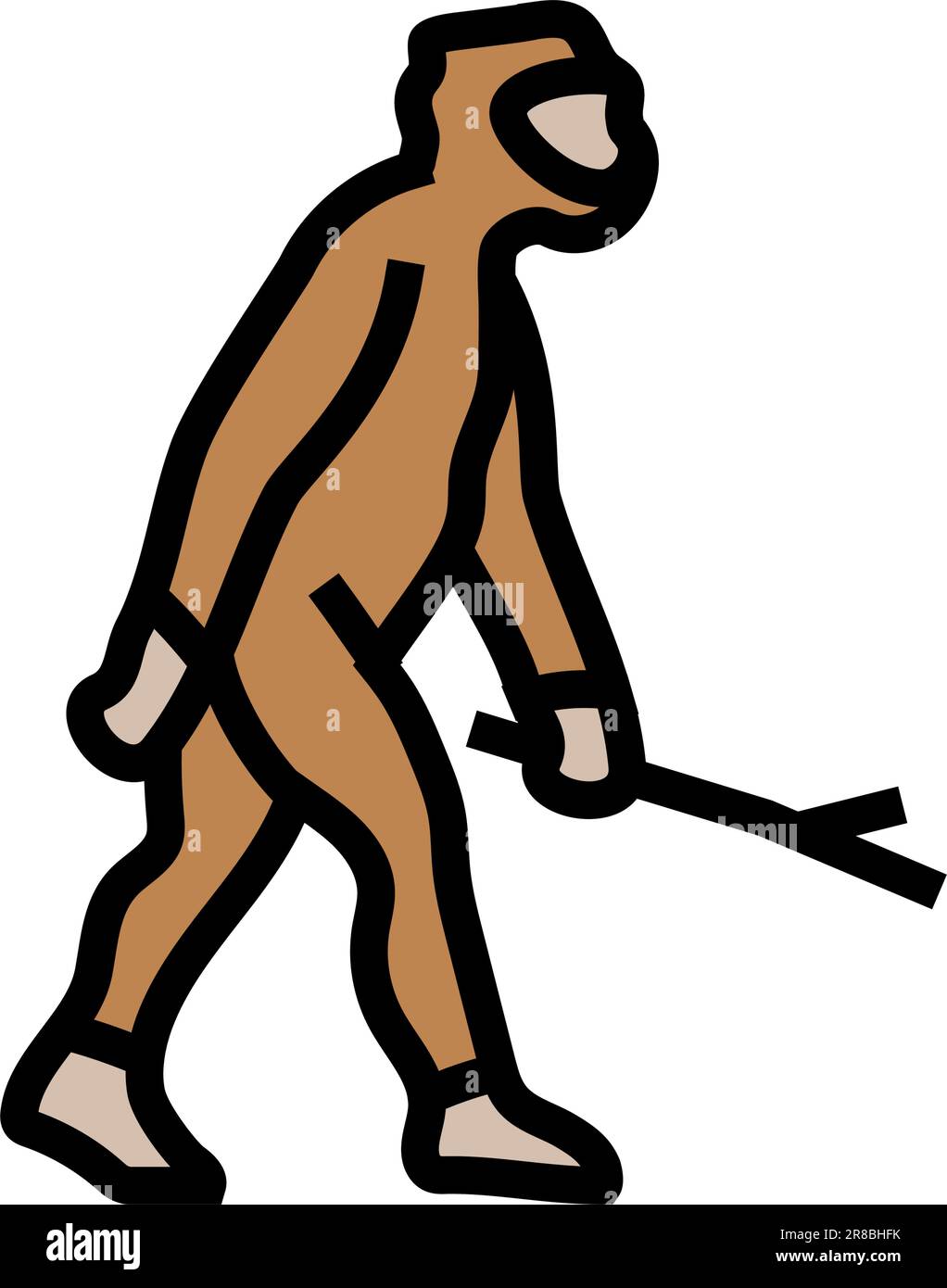 Homo Erectus Human Evolution Color Icon Vector Illustration Stock