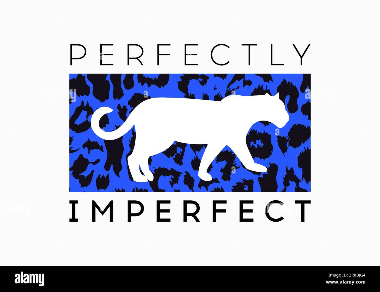 Perfectly Imperfect slogan on leopard pattern background. Print graphic ...