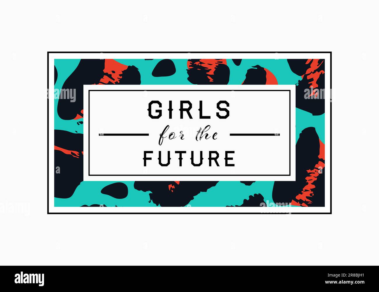 Girls for the Future slogan on leopard pattern background. Print ...