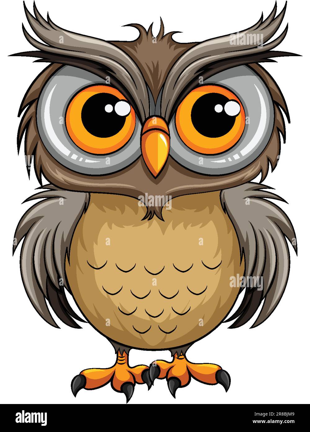 Cute Owl In Cartoon Style illustration Stock Vector Image & Art - Alamy