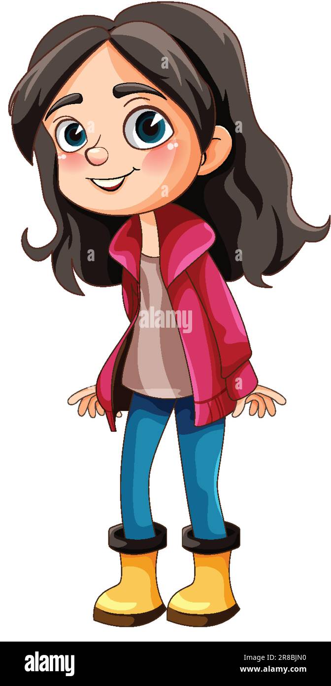 Cute girl cartoon character illustration Stock Vector Image & Art - Alamy