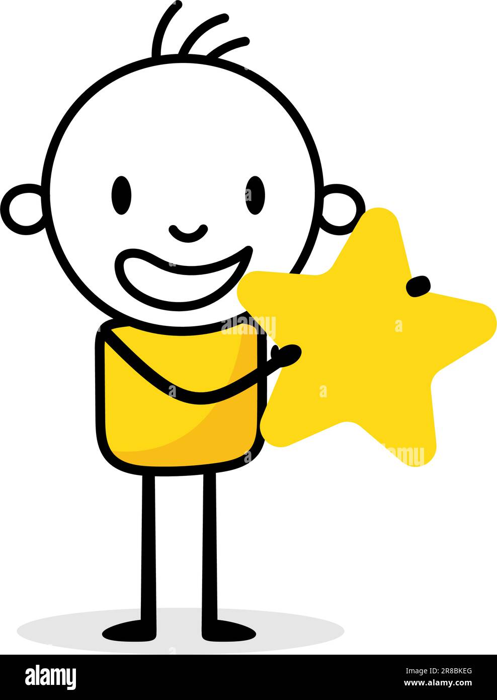 Comic man character holds a star in his hands. Customer reviews ...