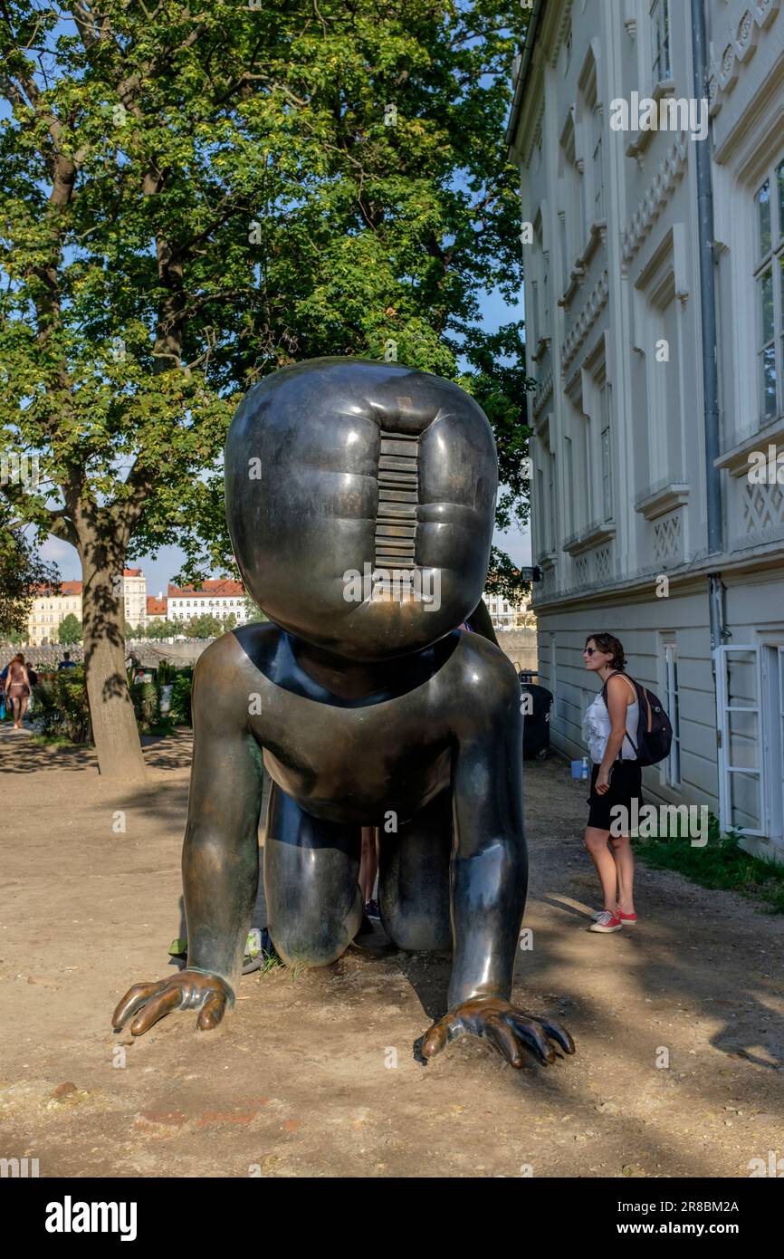 Famous Czech artist David Cerny, sculptures of Crawling Babies, a ...