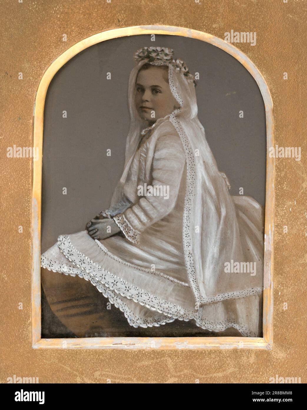 [Young Girl in First Communion Dress] ca. 1865-1885 by Unidentified Stock Photo - Alamy