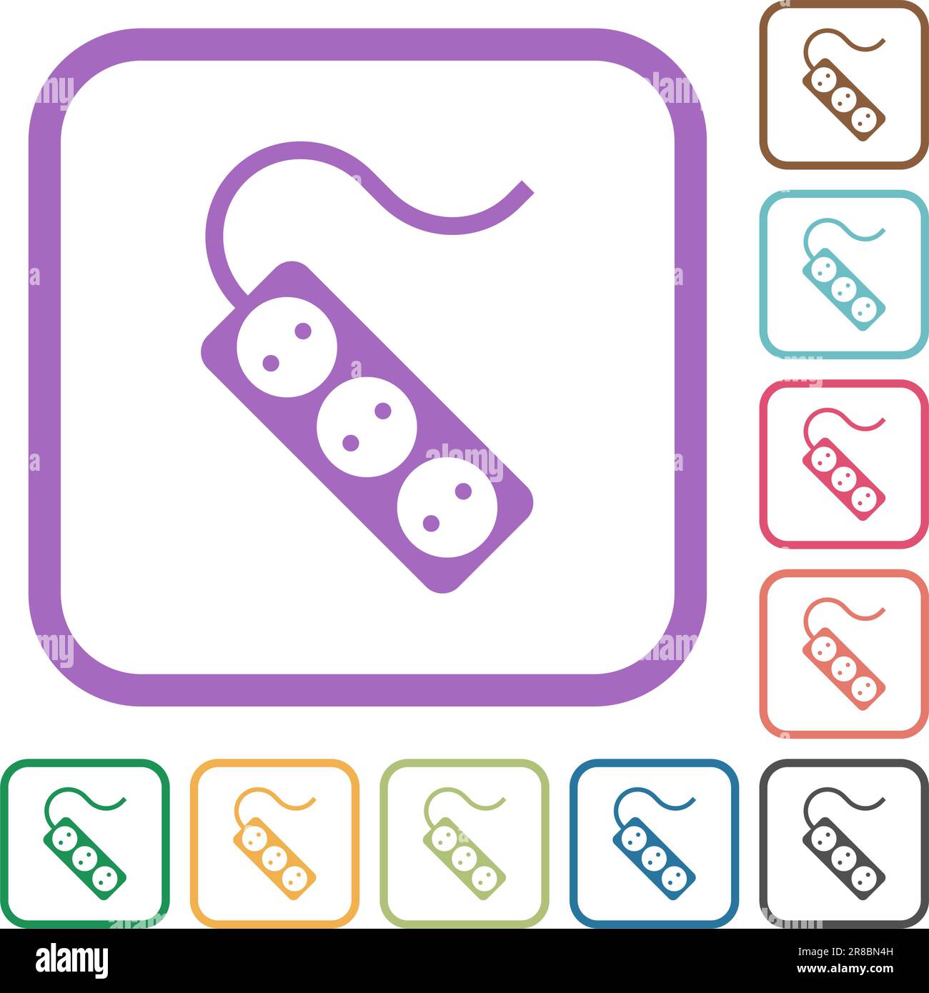 Portable electrical outlet with three sockets and cord solid simple ...