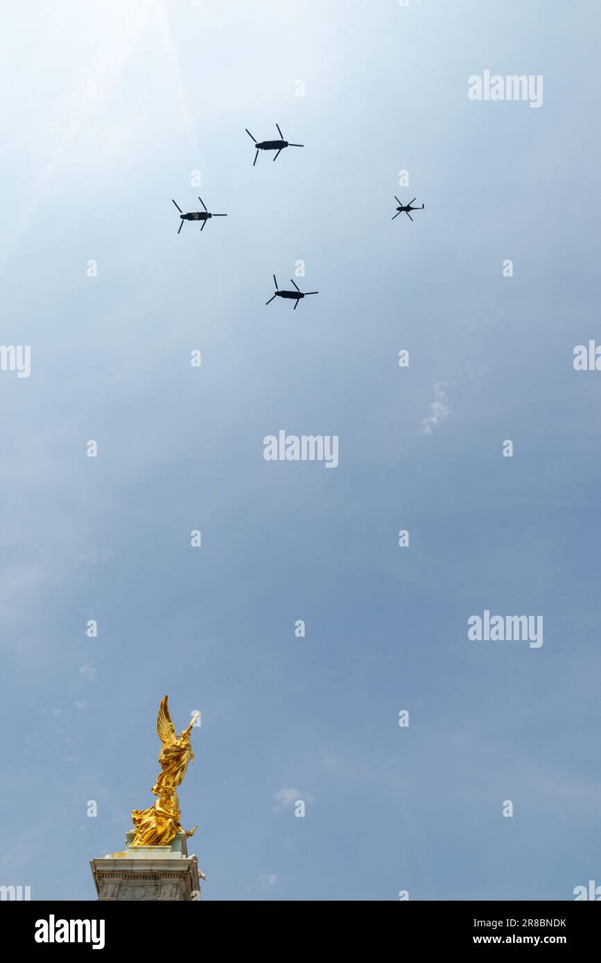 King's Birthday Flypast after Trooping the Colour in The Mall, London ...