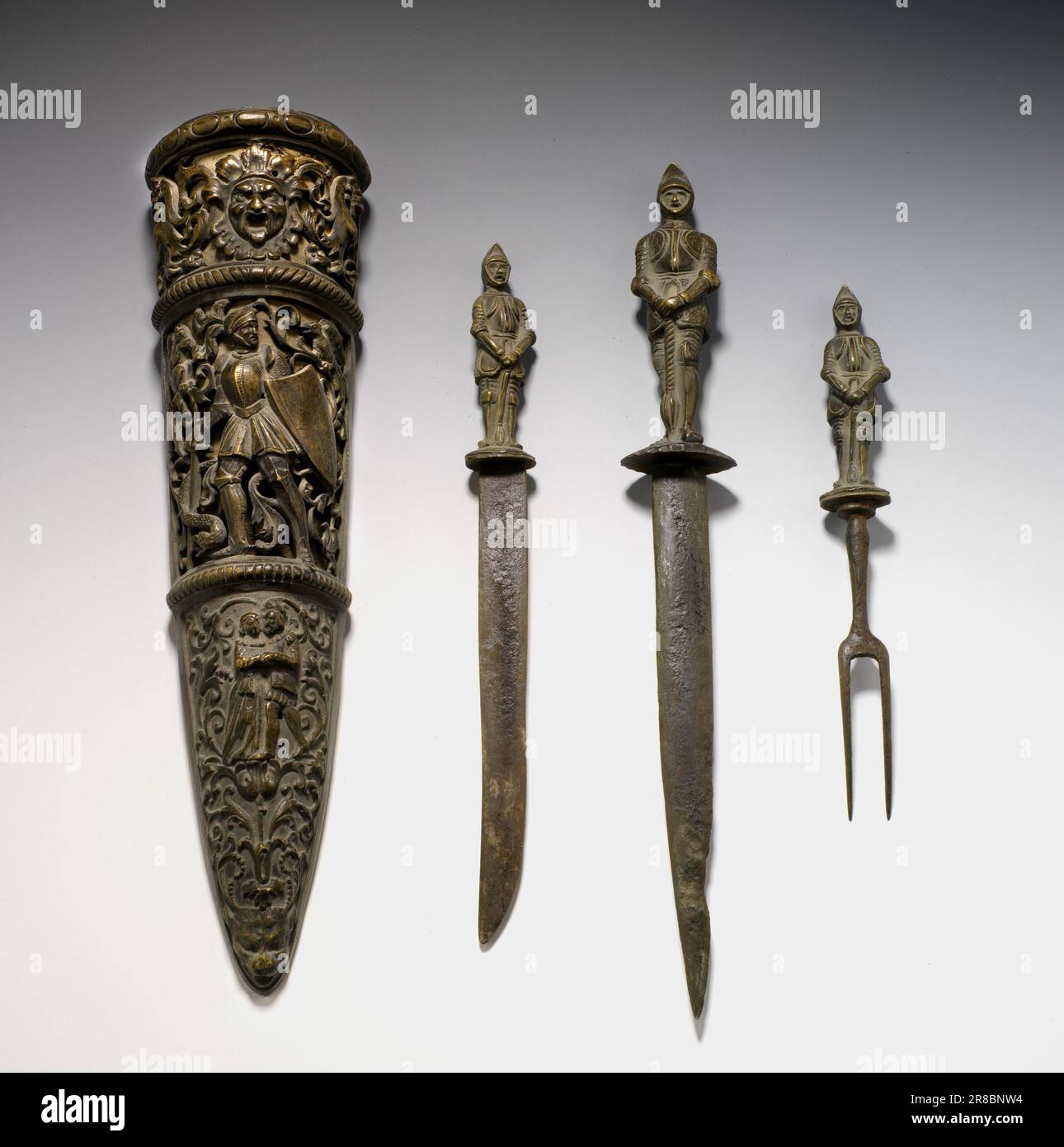 Chased Bronze Scabbard with Knife, Fork and Dagger 16th century by ...
