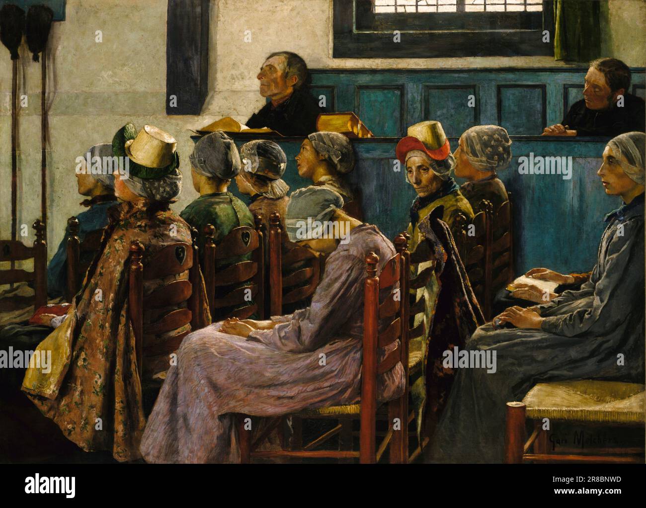 The Sermon 1886 by Gari Melchers, born Detroit MI 1860-died Falmouth ...