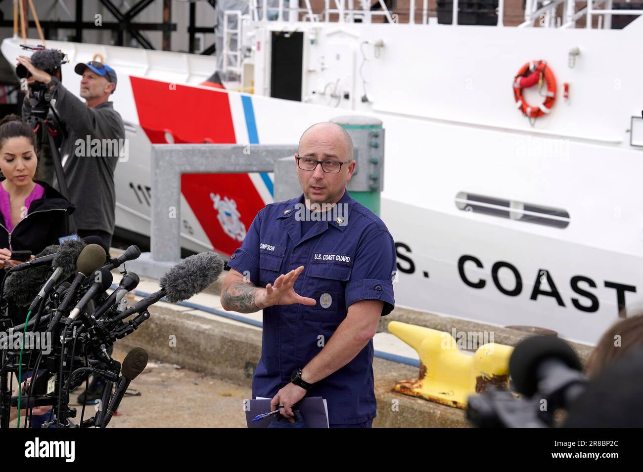 U.S. Coast Guard Chief Public Affairs Specialist Robert Simpson faces ...