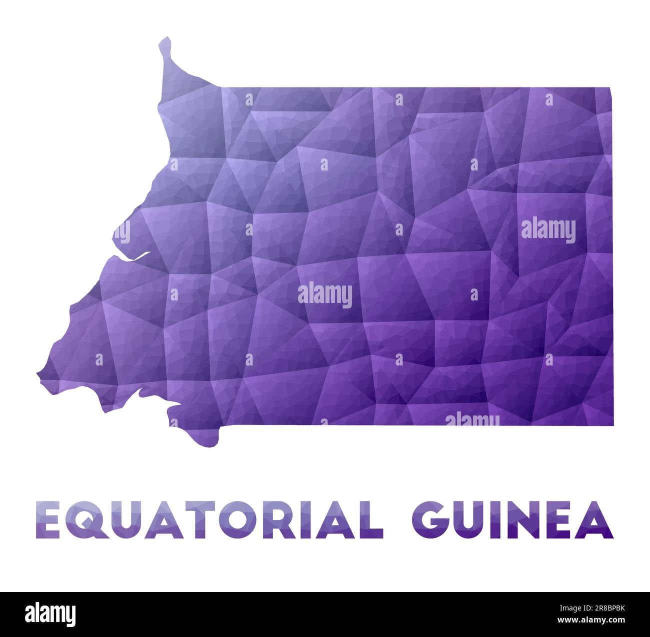 Map of Equatorial Guinea. Low poly illustration of the country. Purple ...