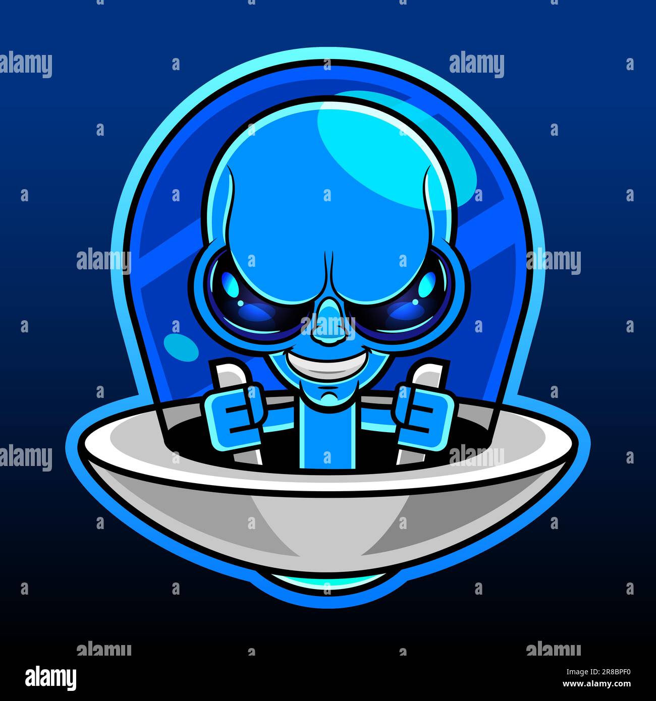 Aliens mascot space set flyers colorful vintage with peace-loving ...