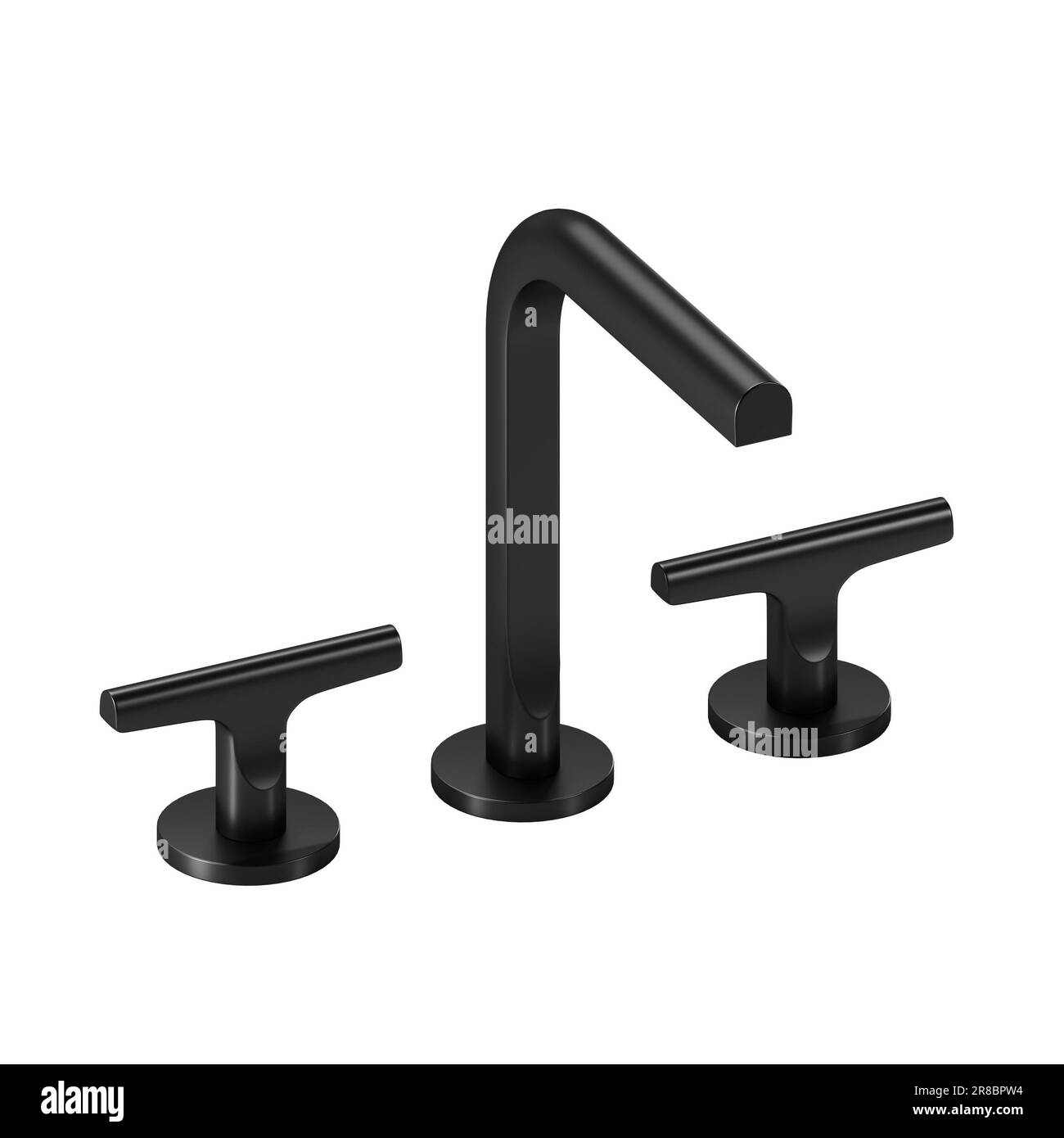 A three-dimensional rendering of a modern, chrome plated faucet ... A three-dimensional rendering of a modern, chrome plated faucet ...