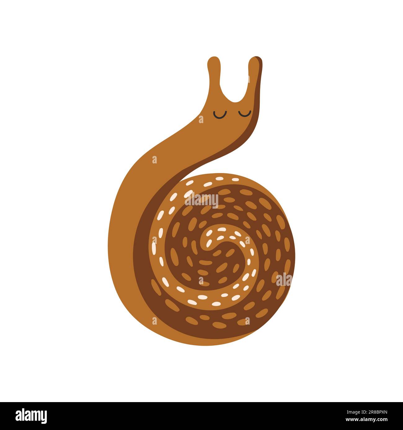 6 digit ABC font element isolated cartoon snail digital numeral ...