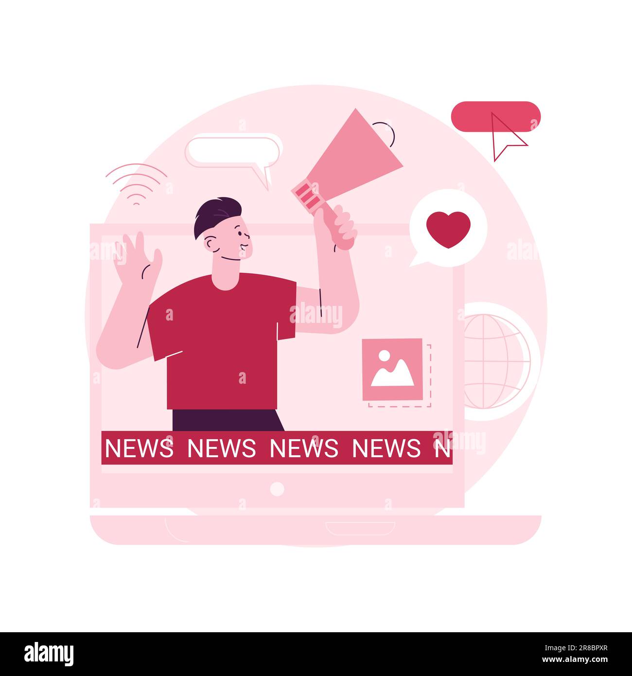Social media news and tips abstract concept vector illustration. Social ...