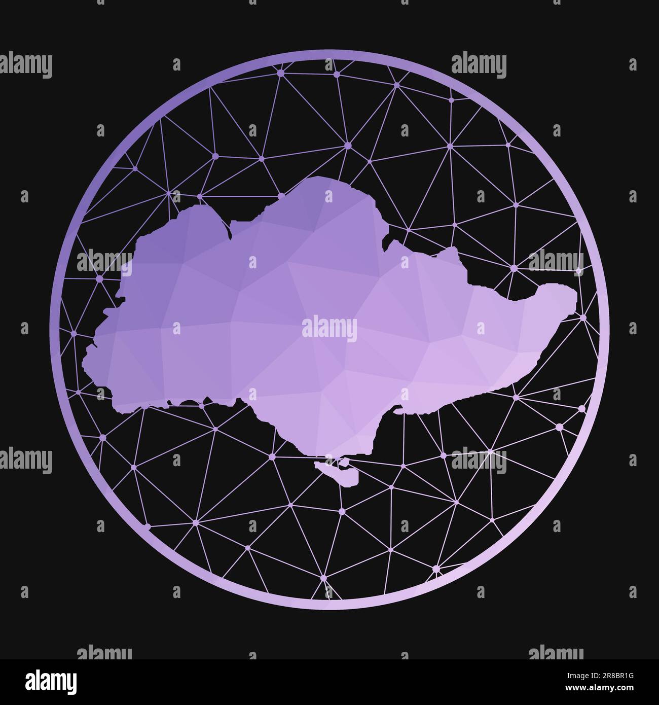 Sentosa icon. Vector polygonal map of the island. Sentosa icon in ...