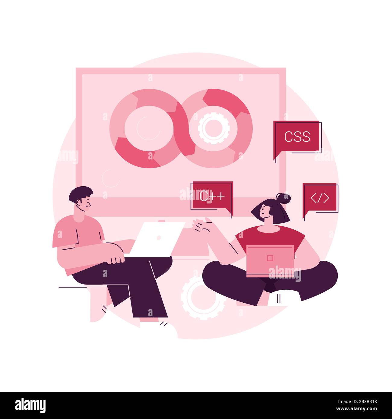Devops Team Abstract Concept Vector Illustration Software Development Team Member Agile