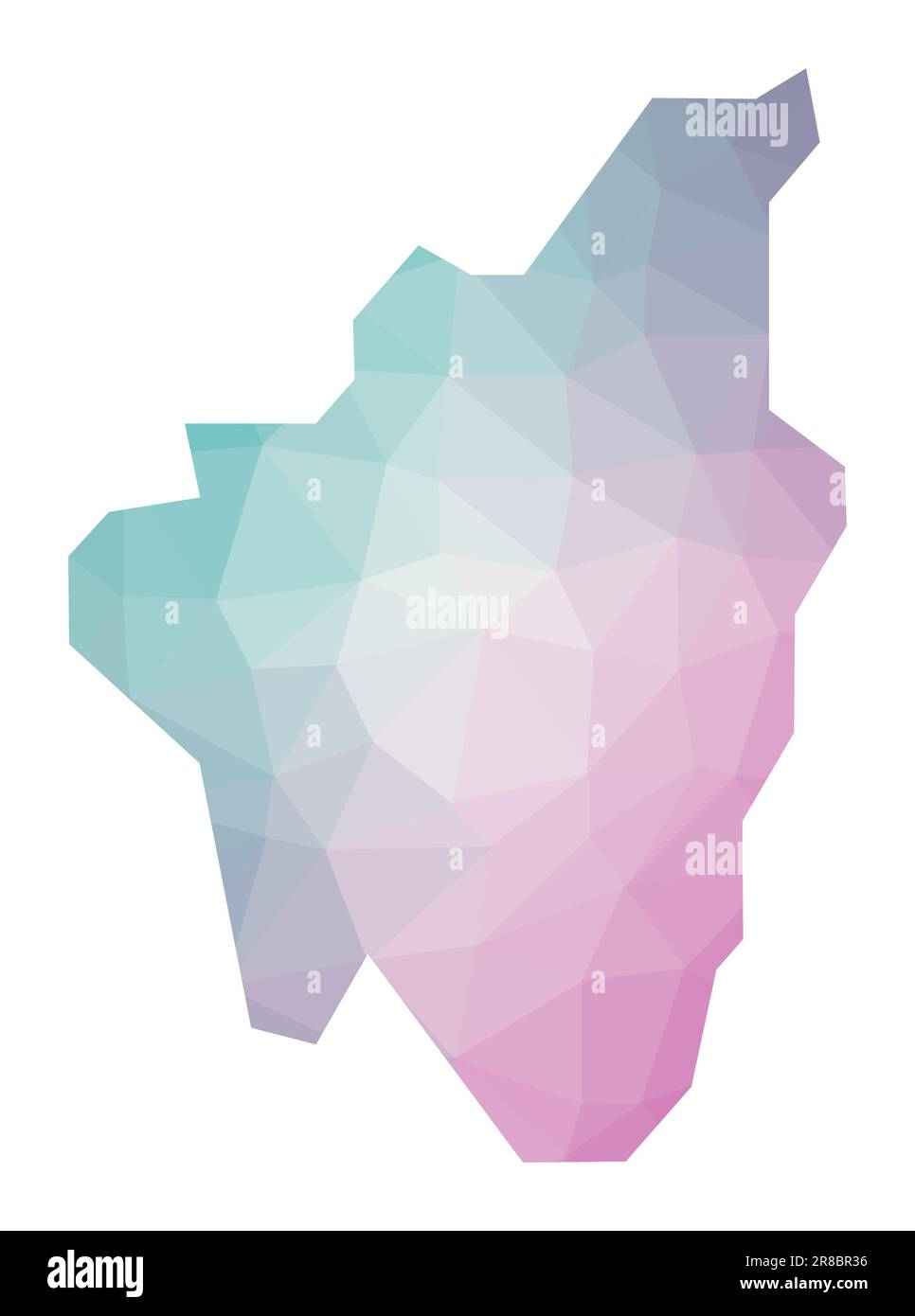 Polygonal map of Lobos Island. Geometric illustration of the island in ...