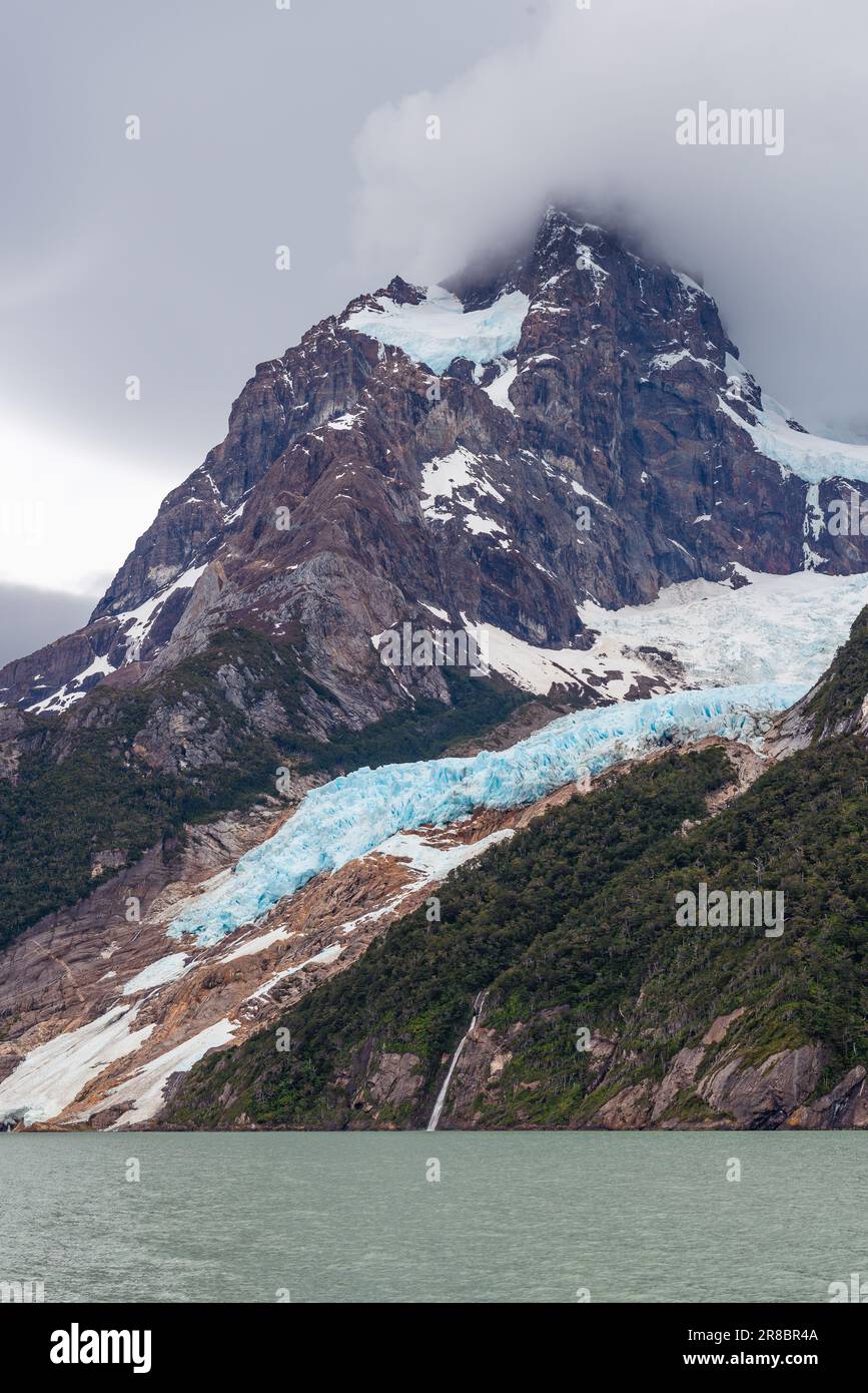 Balmaceda peak and glacier by Last Hope Sound Fjord, Bernardo O'Higgins ...