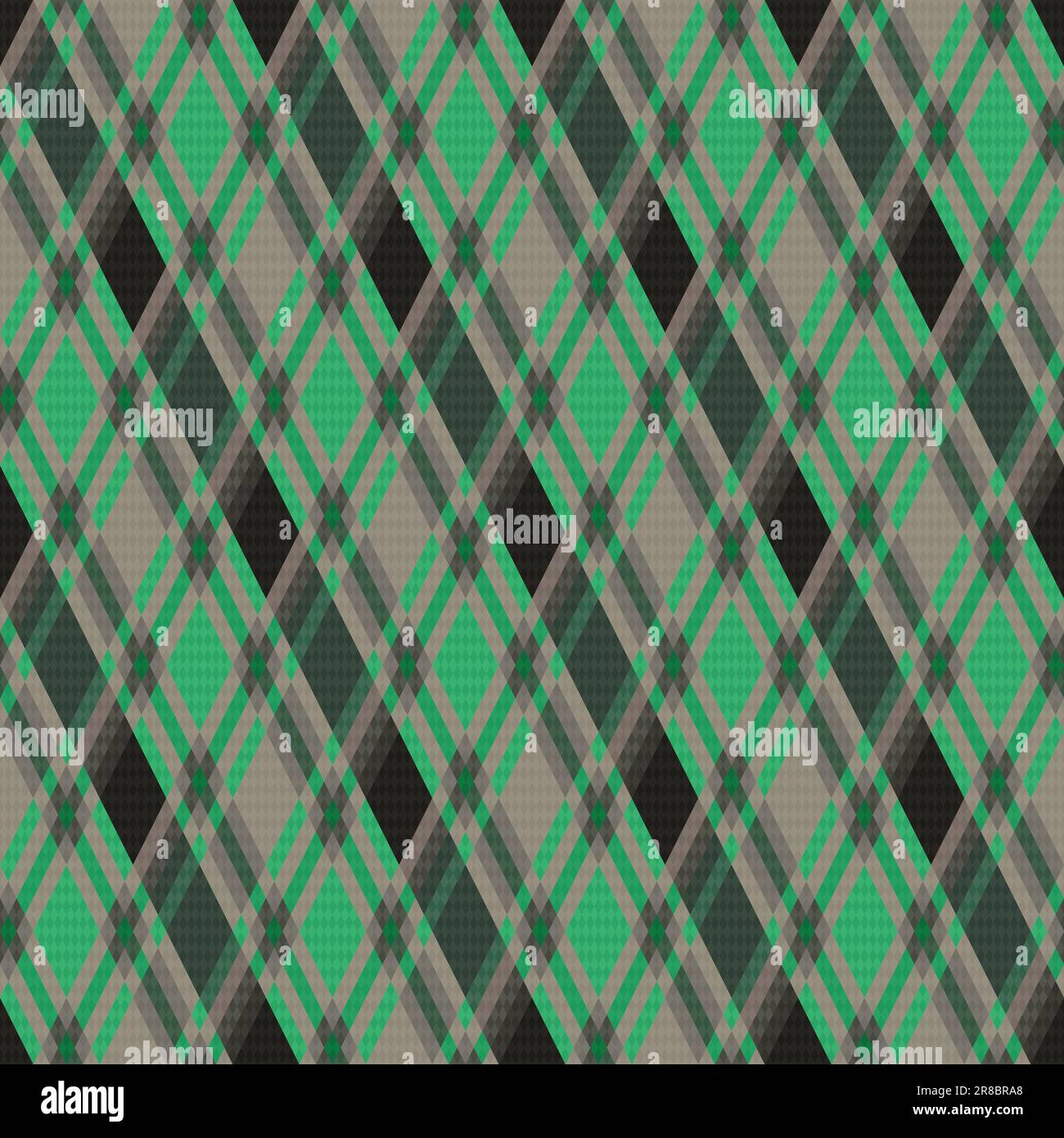 Seamless checkered pattern with multicolor lines mainly in green and ...