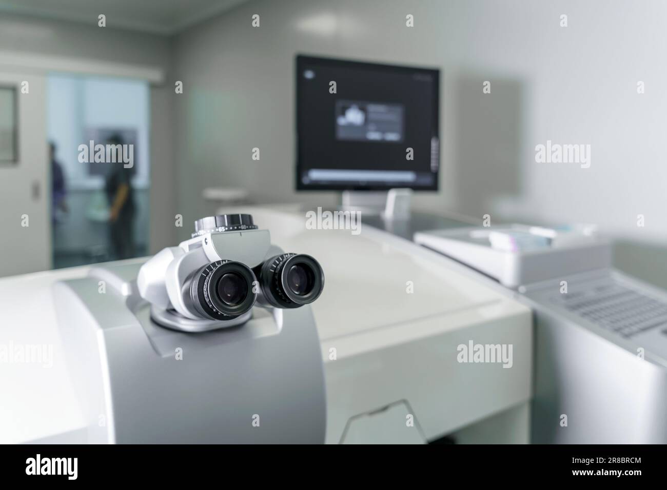 Ophthalmic laser system in eye surgery clinic. Excimer laser in ...