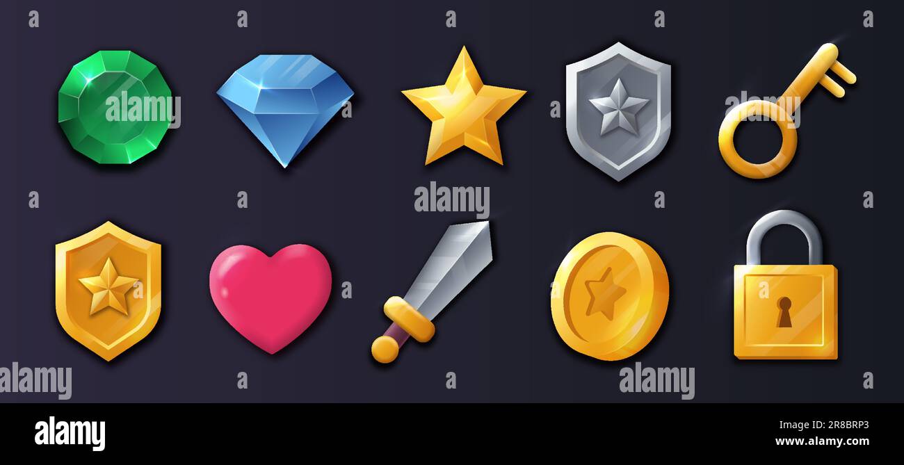 3D game icon set Stock Vector Image & Art - Alamy
